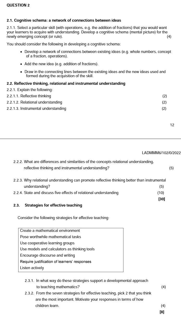 Solved 2.1. Cognitive schema: a network of connections | Chegg.com