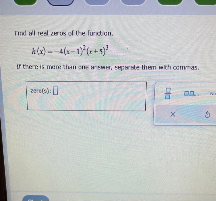 Solved Find all real zeros of the function. | Chegg.com