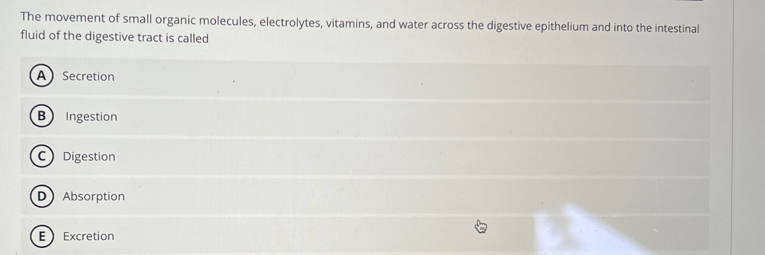 Solved The movement of small organic molecules, | Chegg.com