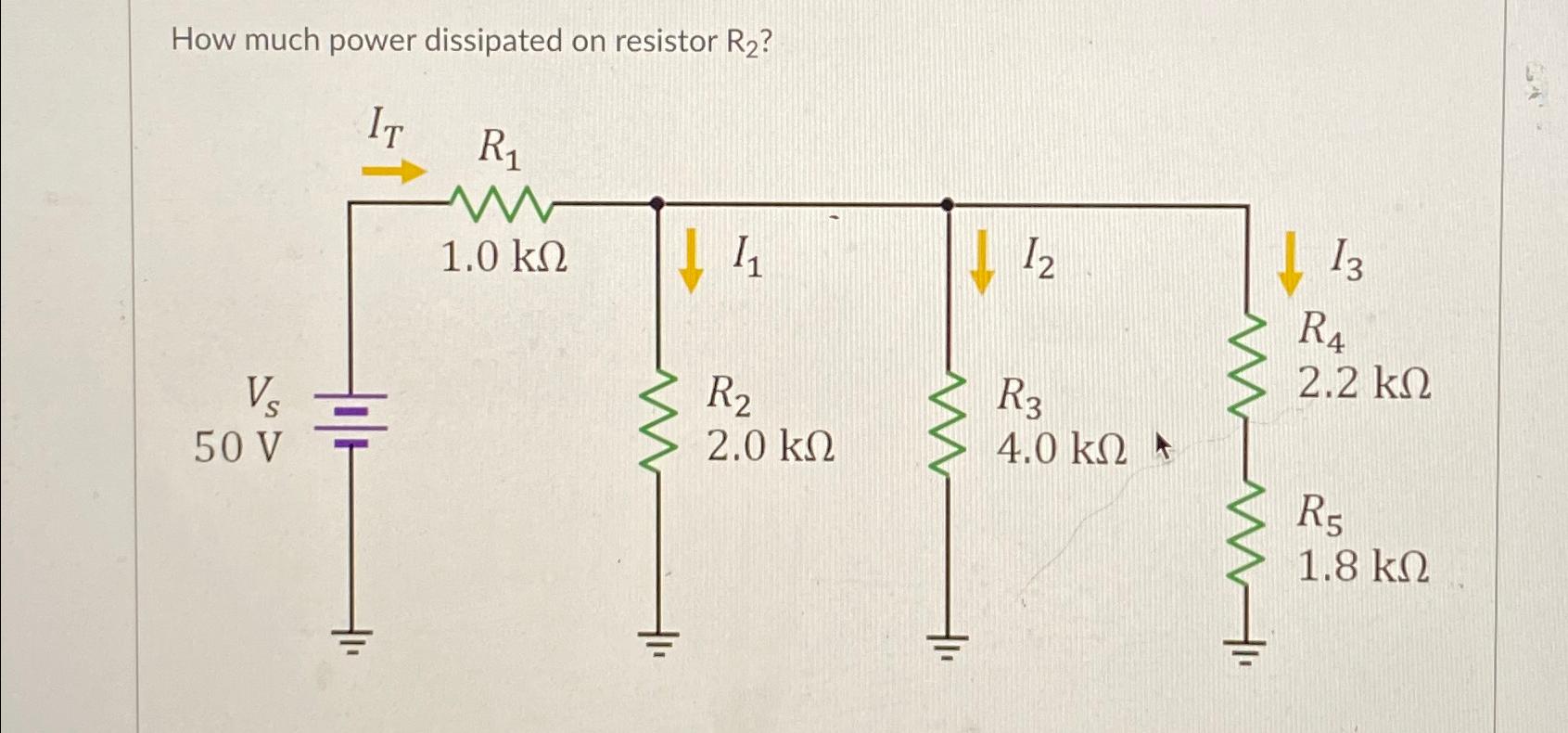 Solved How much power dissipated on resistor R2 ? | Chegg.com