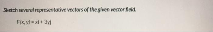 Solved Sketch several representative vectors of the given | Chegg.com