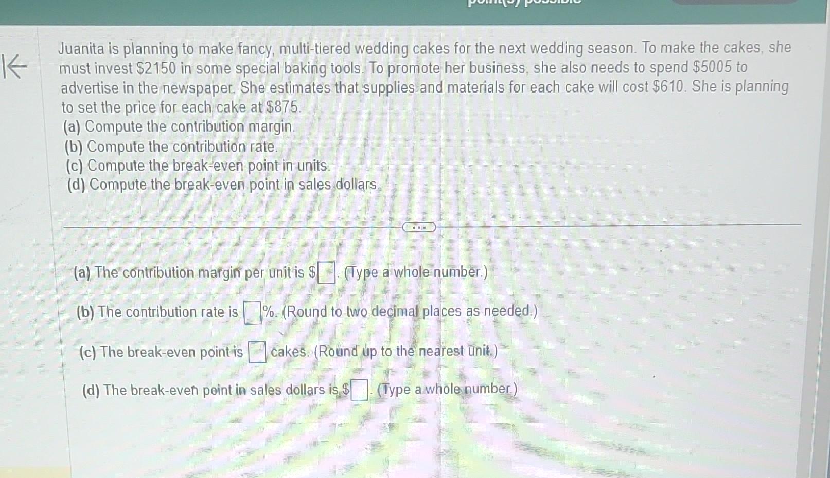Solved Juanita is planning to make fancy, multi-tiered | Chegg.com