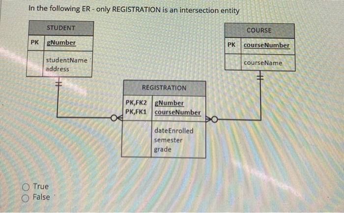 Solved In the following ER-CAR is an intersection entity | Chegg.com
