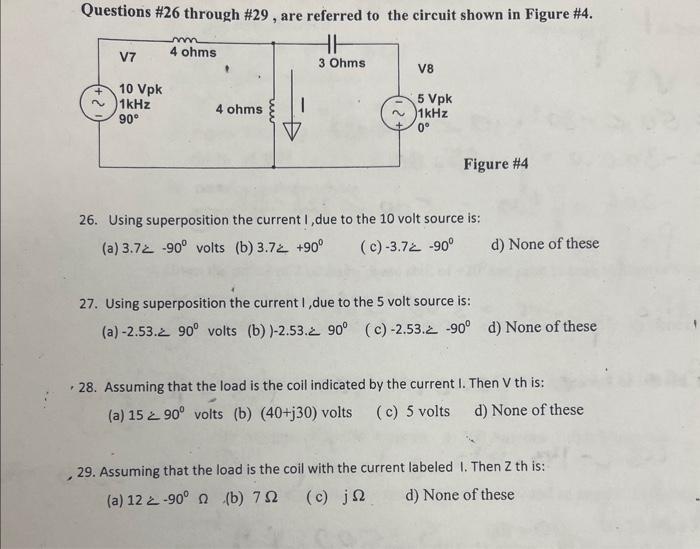 Solved Questions \#26 through \#29, are referred to the | Chegg.com