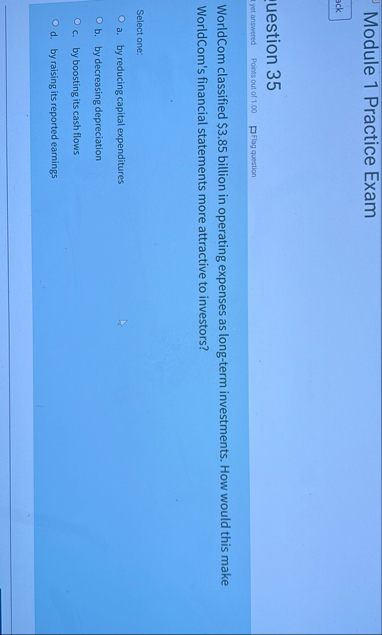Solved Module 1 ﻿Practice Examuestion 35yet answeredPoints | Chegg.com