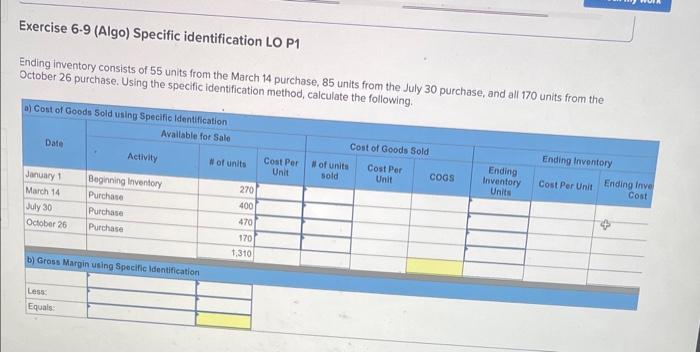 [Solved]: Use the following information for the Exercises