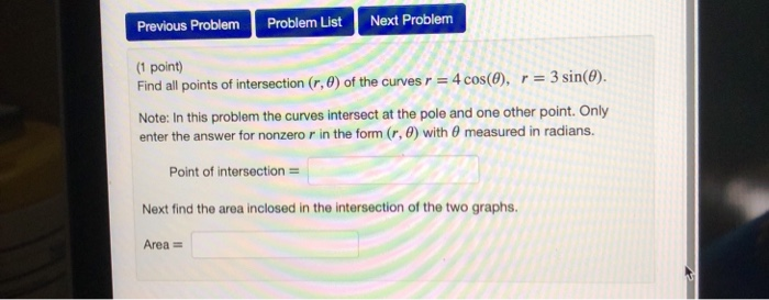 Solved Previous Problem Problem List Next Problem (1 point) | Chegg.com