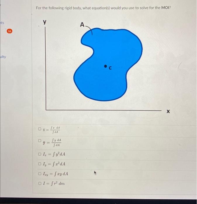 Solved For the following rigid body, what equation(s) would | Chegg.com