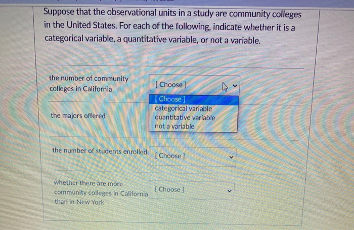 Solved Suppose that the observational units in a study are | Chegg.com
