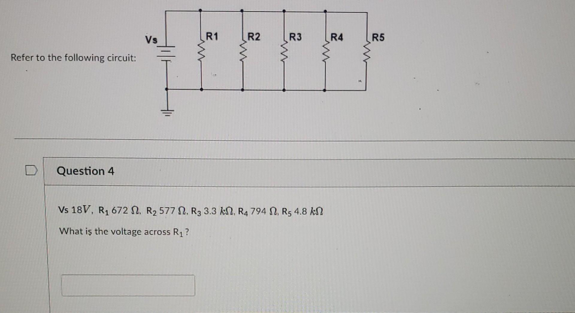Solved Refer to the following circuit: Question 1 Vs 20 | Chegg.com
