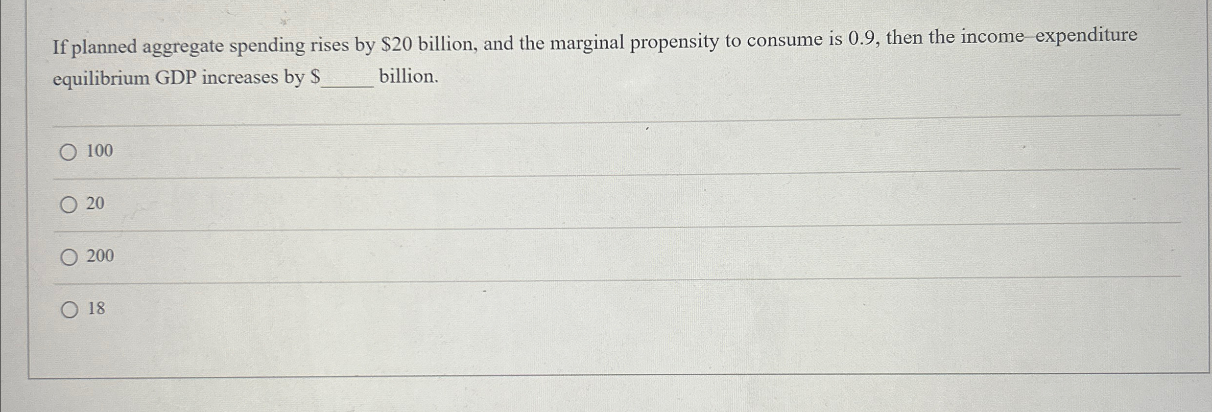 Solved If planned aggregate spending rises by $20 ﻿billion, | Chegg.com