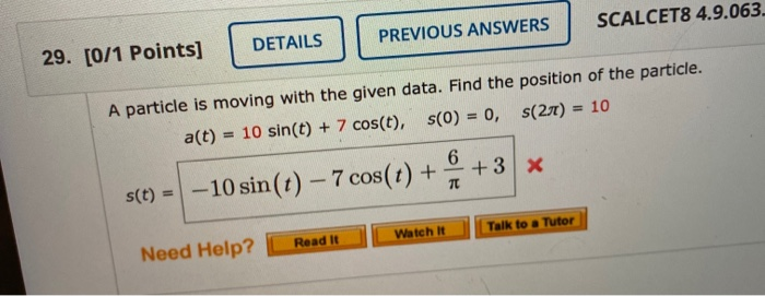 Solved SCALCET8 4.9.063. DETAILS PREVIOUS ANSWERS 29. [0/1 | Chegg.com