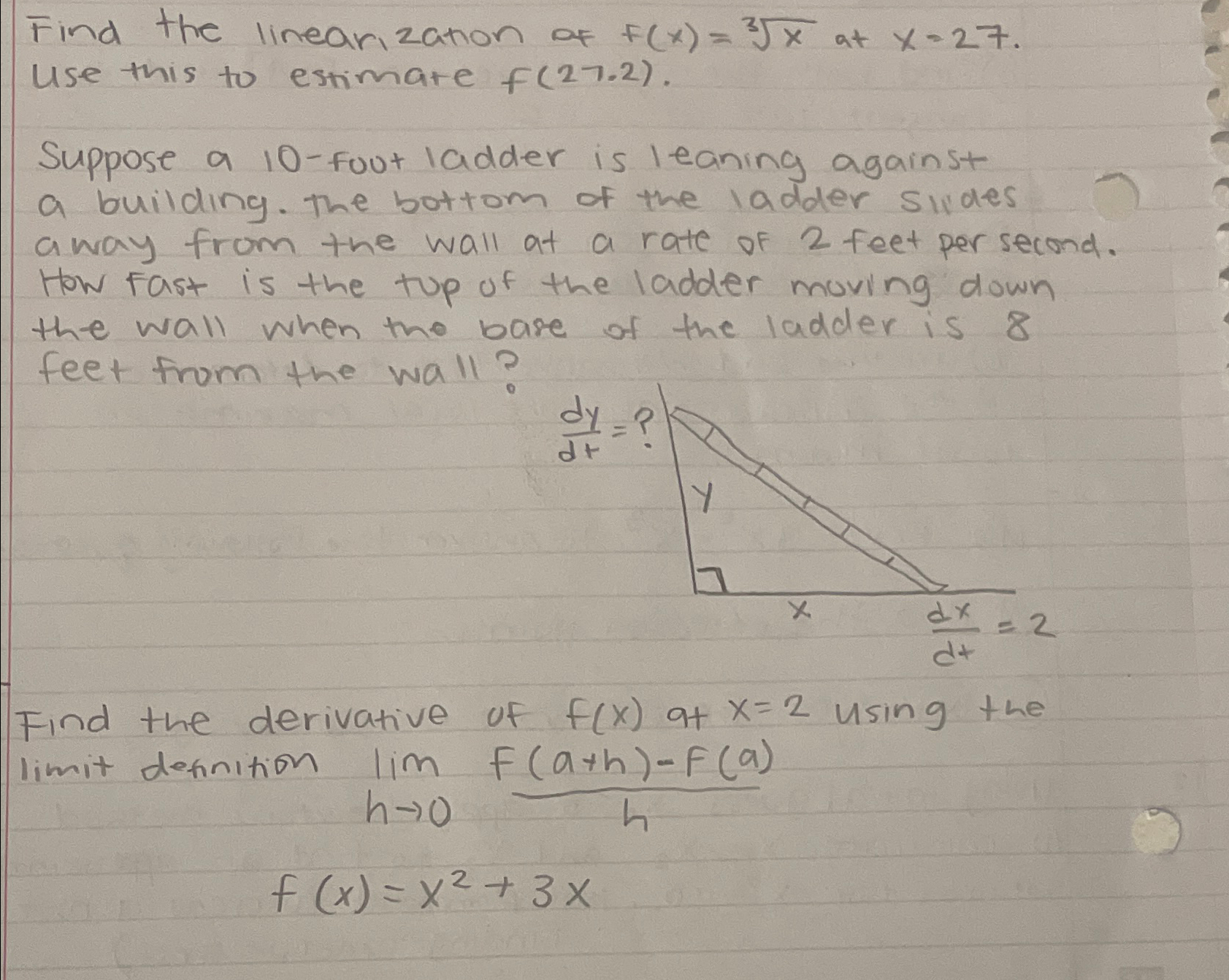 Solved Find the linearization of f(x)=x3 ﻿at x=27. ﻿Use this | Chegg.com