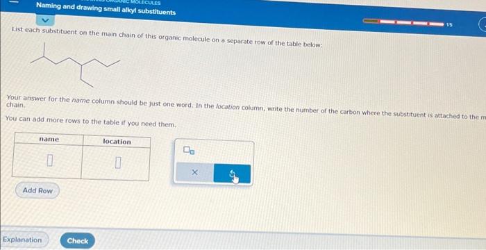 Solved List each substituent on the main chain of this | Chegg.com