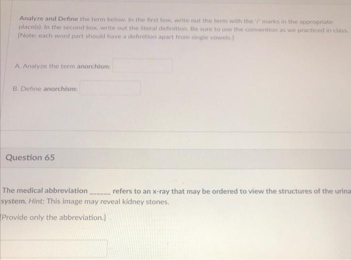 Solved Analyze and Define the term below. In the furst box, | Chegg.com