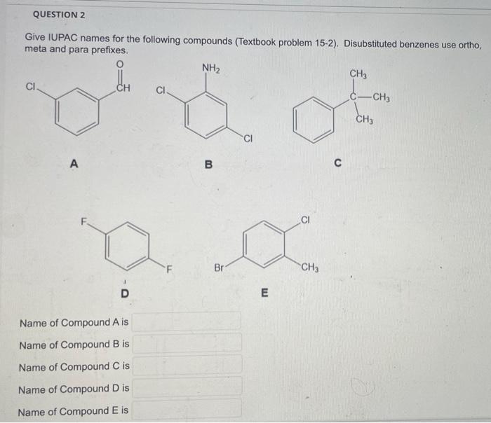 Solved Tell whether the following compounds are ortho-, | Chegg.com