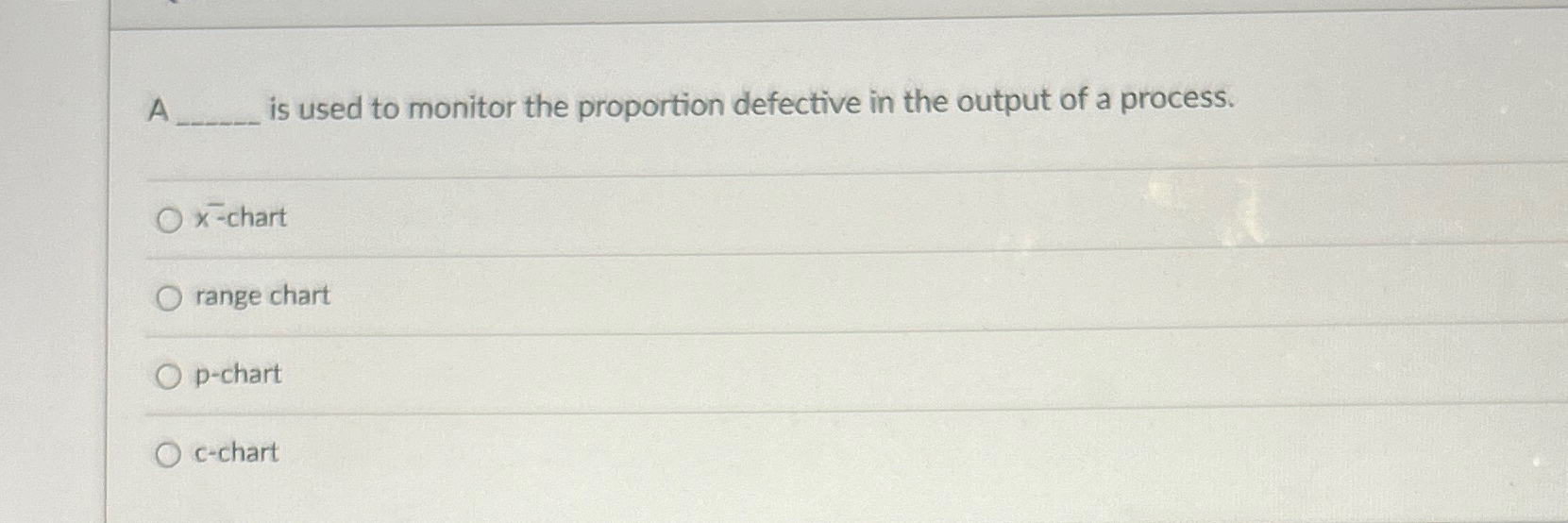 Solved A is used to monitor the proportion defective in the | Chegg.com