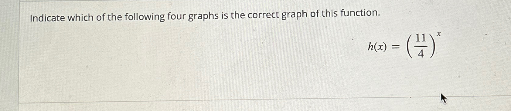 Solved Indicate which of the following four graphs is the | Chegg.com
