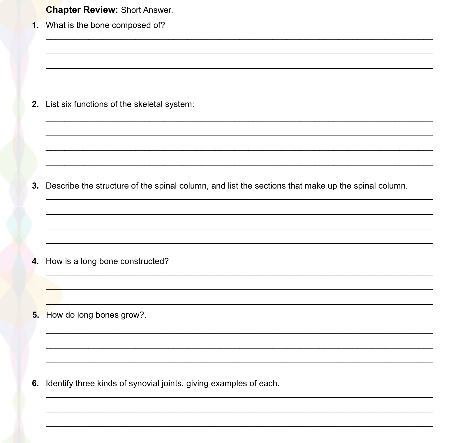 Solved Chapter Review: Short Answer.What is the bone | Chegg.com