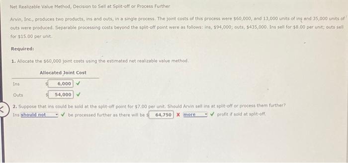 Solved Net Realizable Value Method, Deciston to Sell at | Chegg.com