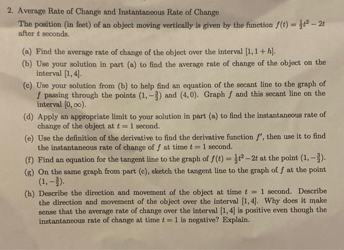 Solved Average Rate of Change and Instantaneous Rate of | Chegg.com Solved Average Rate of Change and Instantaneous Rate of | Chegg.com
