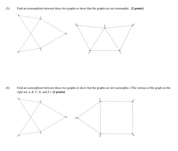 Solved Find an isomorphism between these two graphs or show | Chegg.com Solved Find an isomorphism between these two graphs or show | Chegg.com