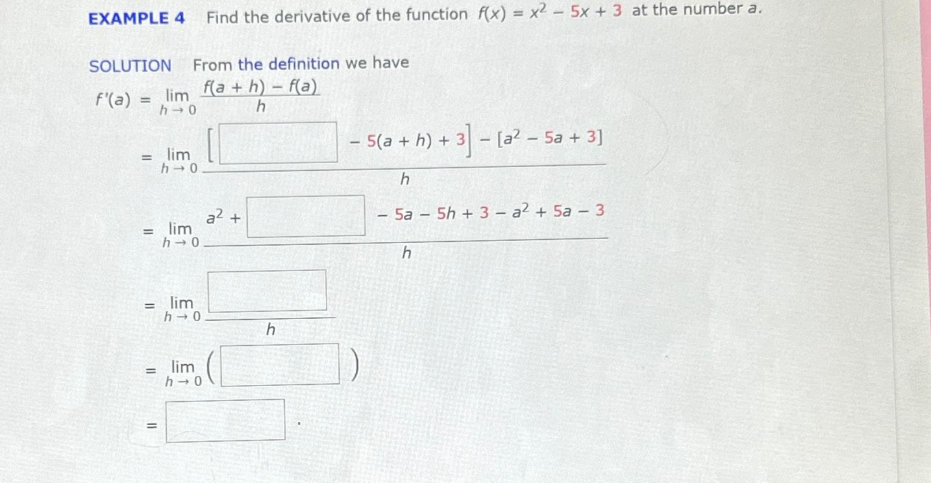 Solved EXAMPLE 4 ﻿Find the derivative of the function | Chegg.com