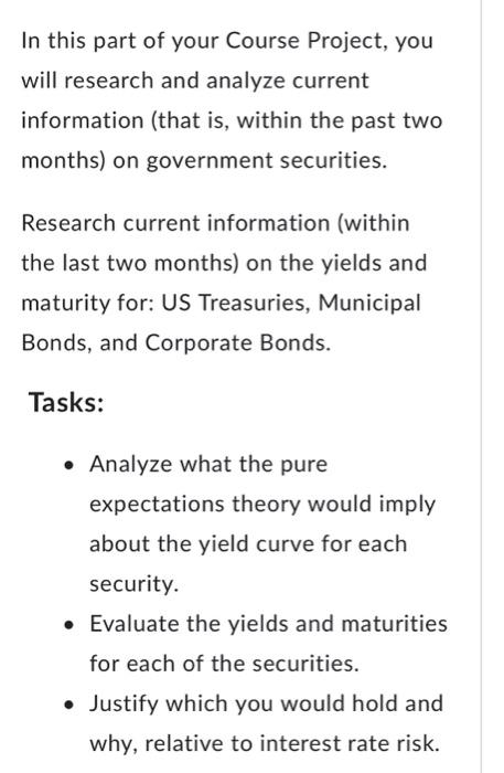 Solved In this part of your Course Project, you will | Chegg.com