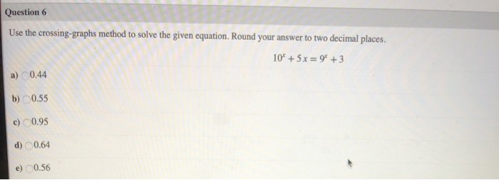 Solved Question 6 Use the crossing-graphs method to solve | Chegg.com