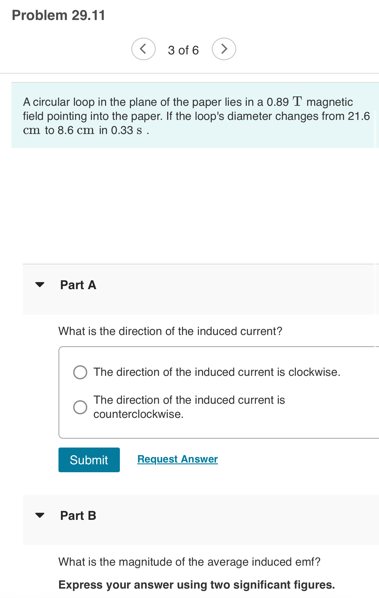 Solved Problem 29.113 ﻿of 6A circular loop in the plane of | Chegg.com