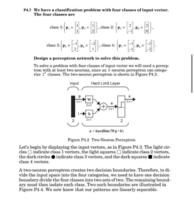 P4.3 We have a classification problem with four | Chegg.com