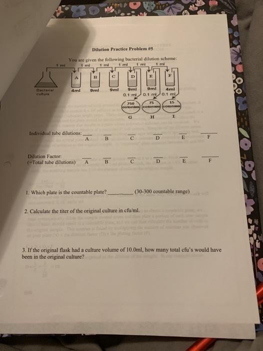 Solved Dilution Practice Problem MI You are given the | Chegg.com