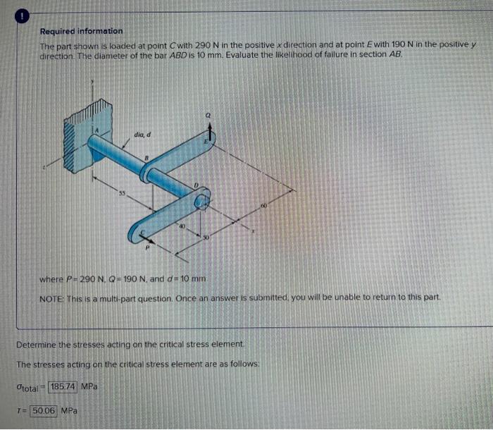 Solved Required information The part shown is loaded at | Chegg.com