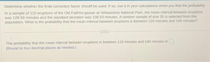 Solved Determine Whether The Finite Correction Factor Should