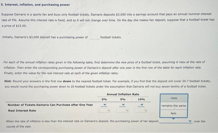 Solved 5. Interest, inflation, and purchasing power Suppose | Chegg.com