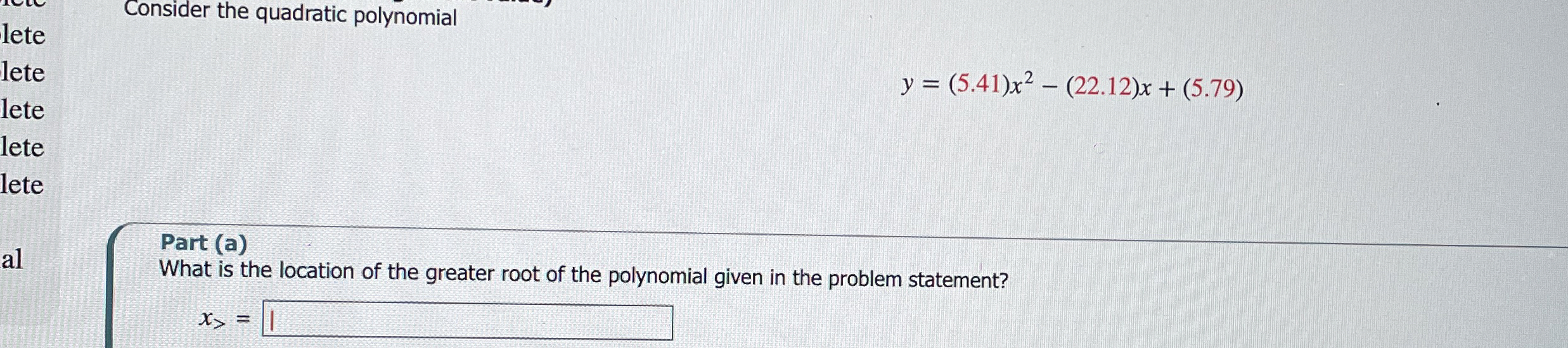 Solved Consider the quadratic | Chegg.com
