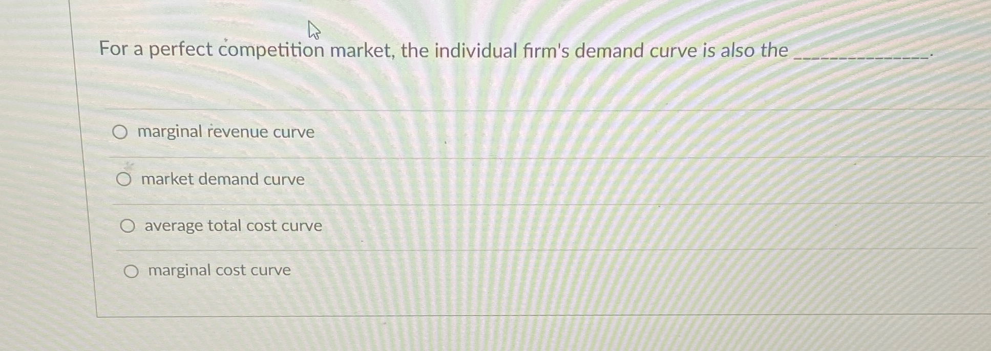 Solved For a perfect competition market, the individual | Chegg.com