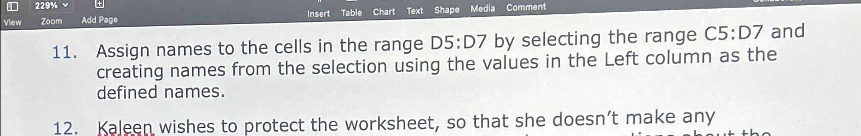 Solved Assign names to the cells in the range D5:D7 ﻿by | Chegg.com