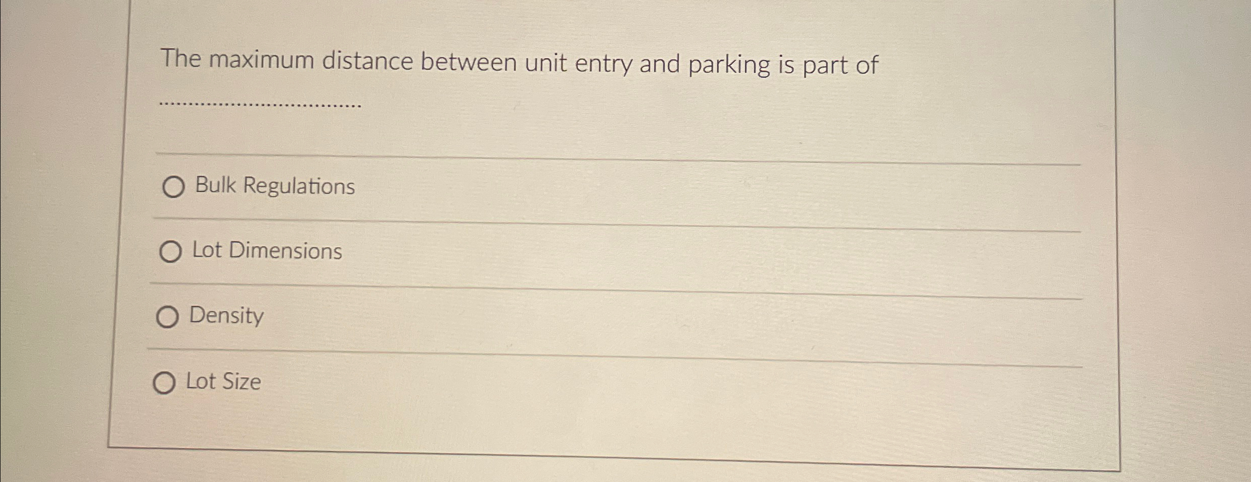 Solved The maximum distance between unit entry and parking | Chegg.com