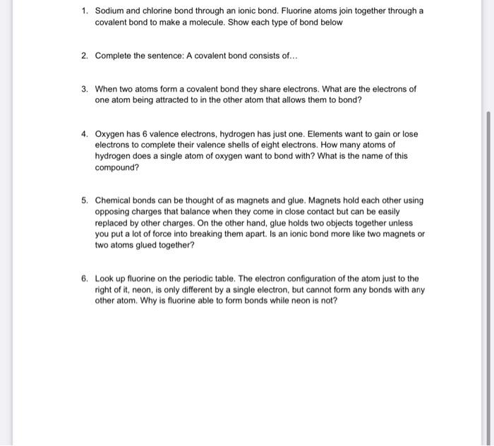 Solved 1. What is a covalent bond? Give two examples. 2. | Chegg.com