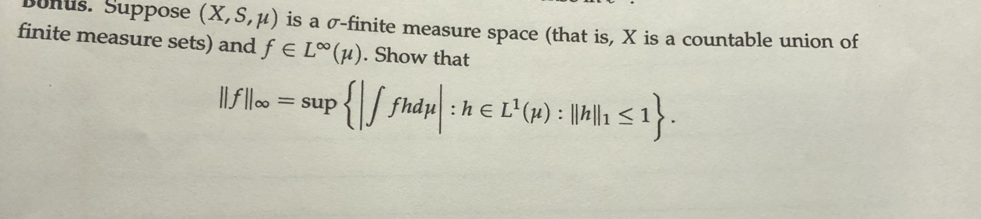 Solved Suppose (x,S,μ) ﻿is a σ-finite measure space (that | Chegg.com