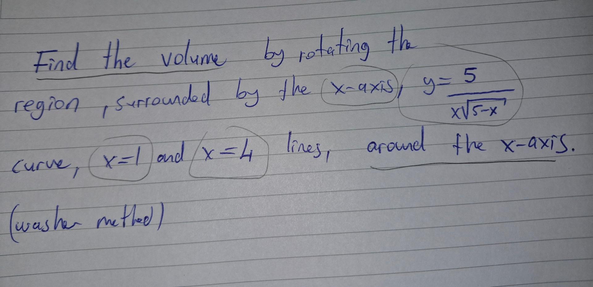 Solved Find the volume by rotating the region, surrounded by | Chegg.com