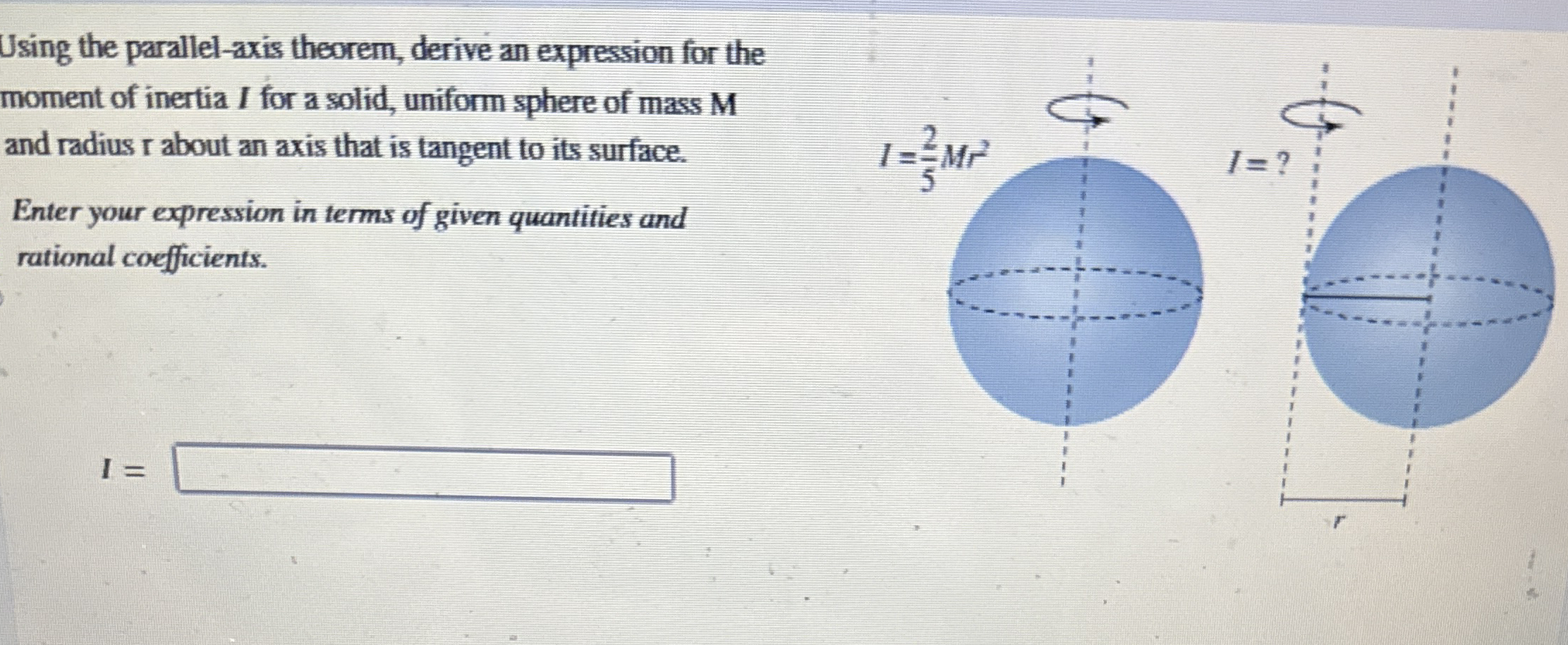 Solved Using The Parallel Axis Theorem Derive An Expression