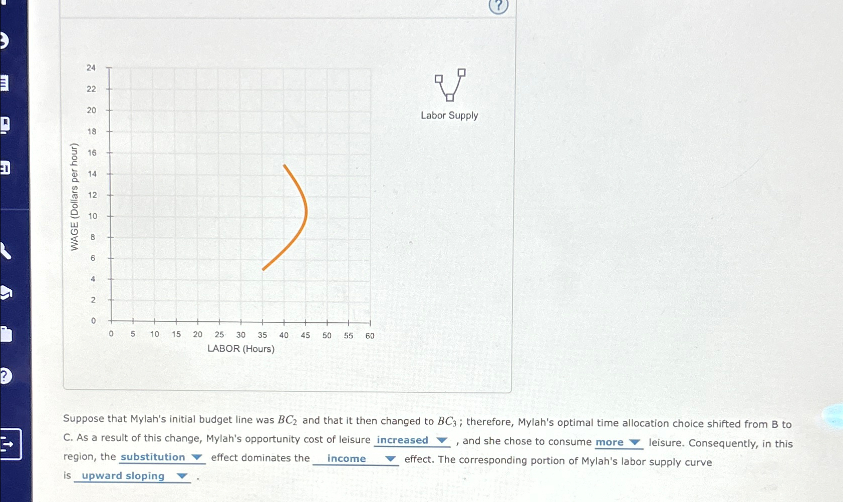 Solved Suppose that Mylah's initial budget line was BC2 ﻿and | Chegg.com