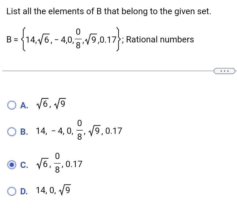 Solved List all the elements of B that belong to the given | Chegg.com
