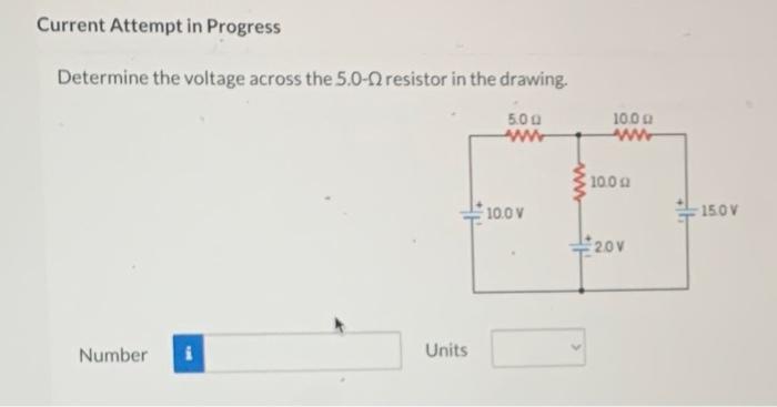 Solved Current Attempt in Progress Determine the voltage | Chegg.com