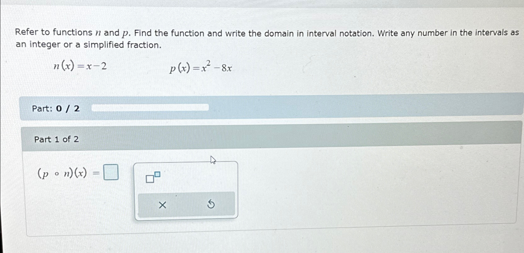 Solved Refer to functions n ﻿and p. ﻿Find the function and | Chegg.com