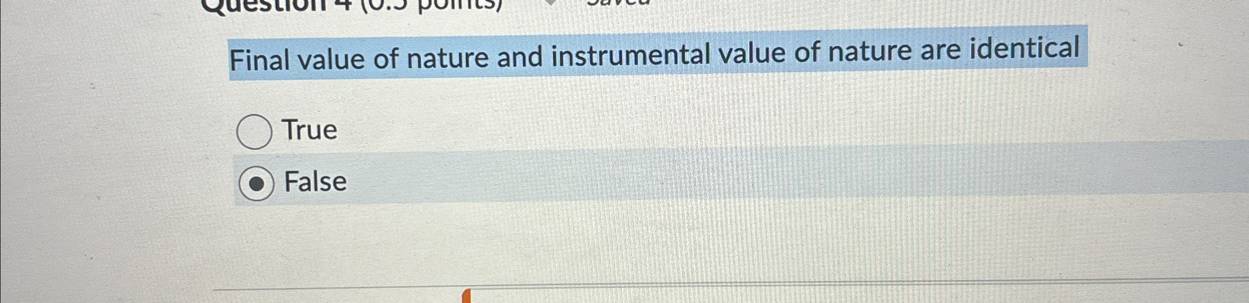 Solved Final value of nature and instrumental value of | Chegg.com