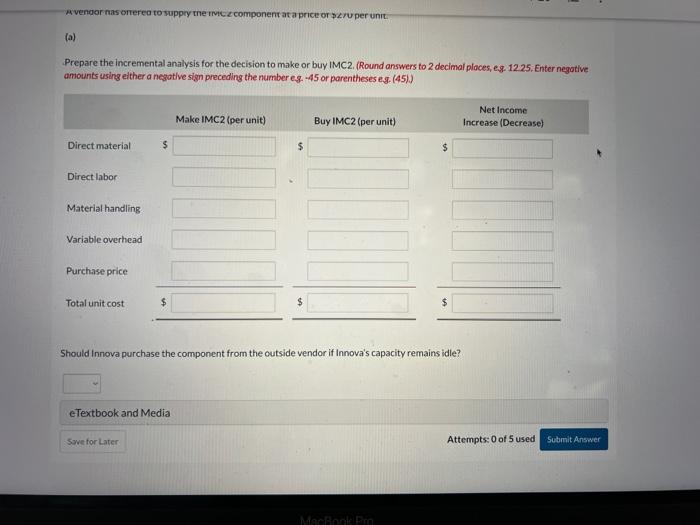 Solved Innova uses 1,000 units of the component IMC2 every | Chegg.com