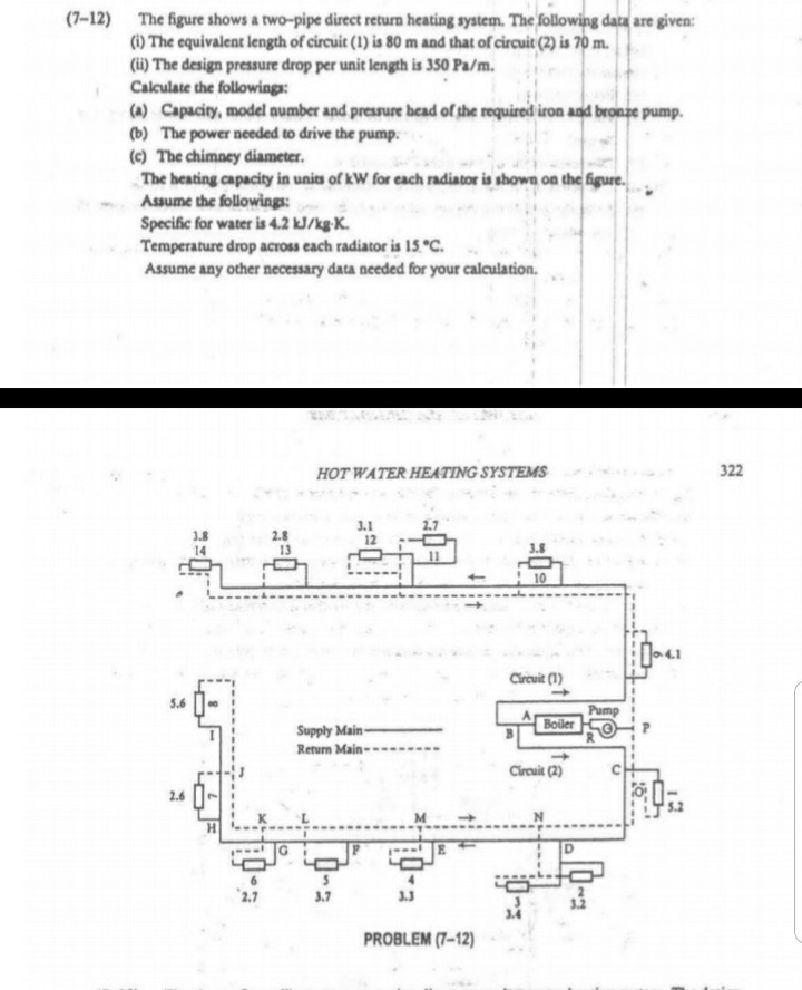 (7-12) The figure shows a two-pipe direct return | Chegg.com
